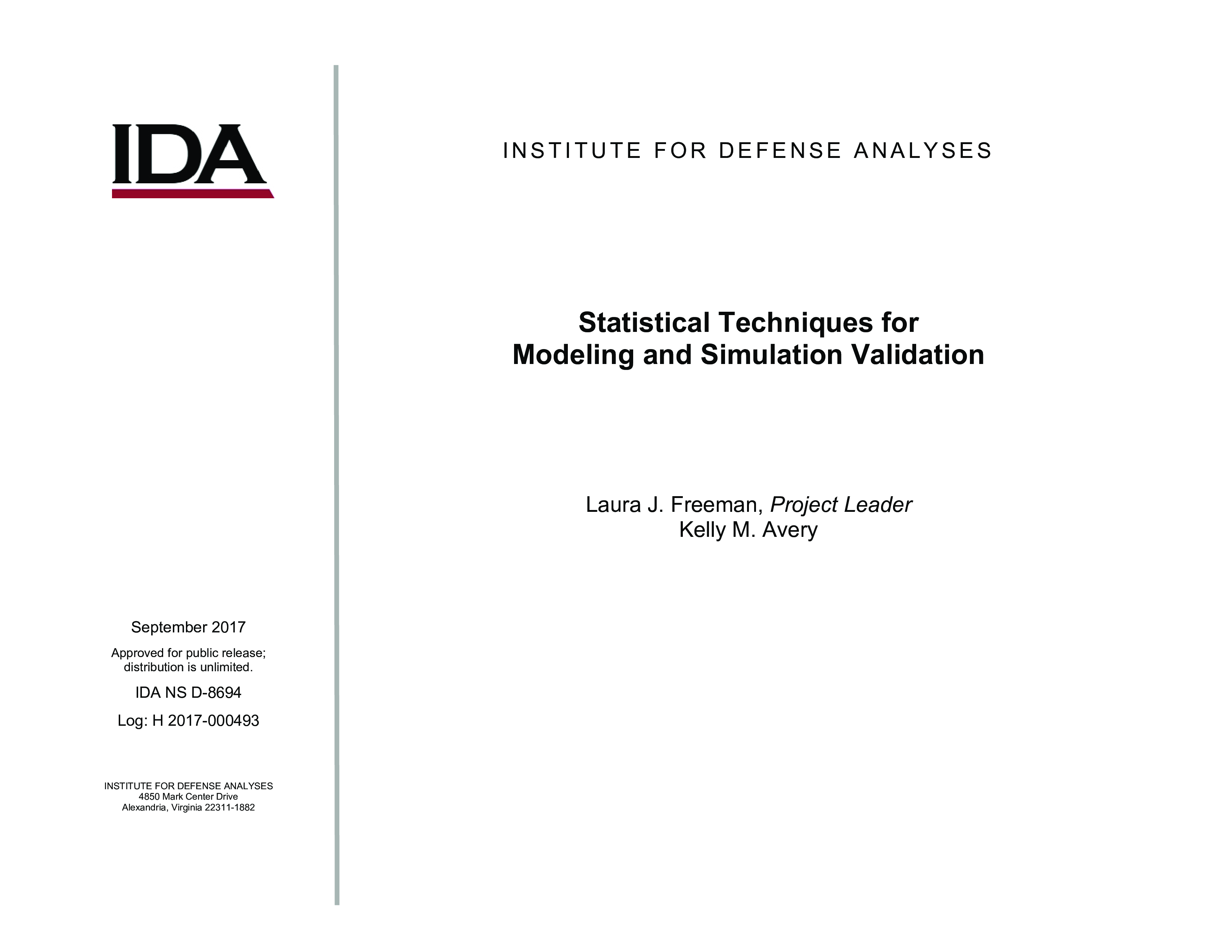 Statistical Techniques For Modeling And Simulation Validation